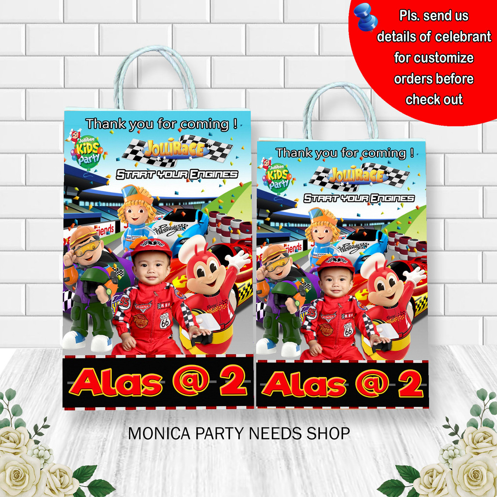 jollirace with photo free customized lootbags | Shopee Philippines