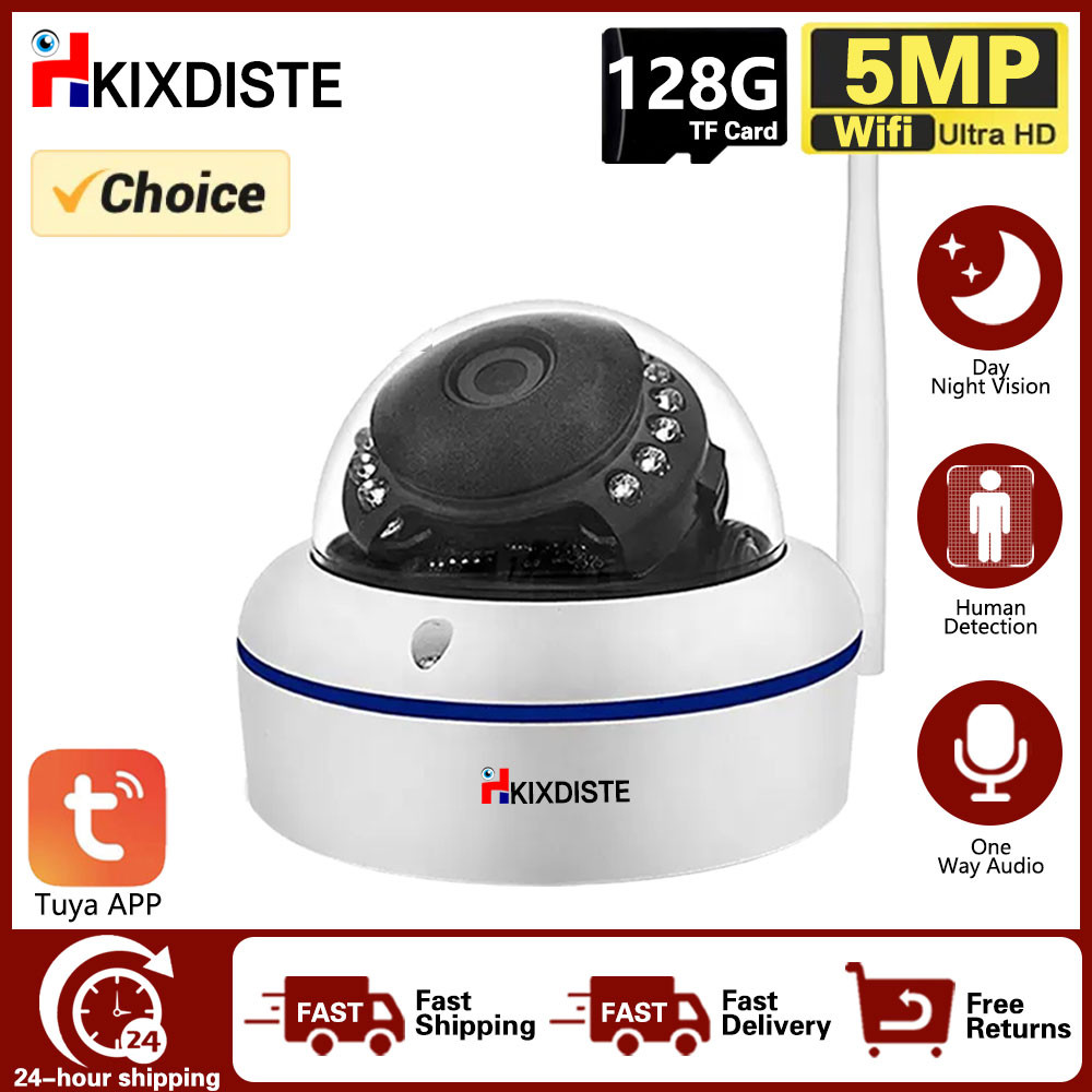 5MP Outdoor IP66 Tuya Smart Home IP Camera WIFI SD Card Audio Record ...