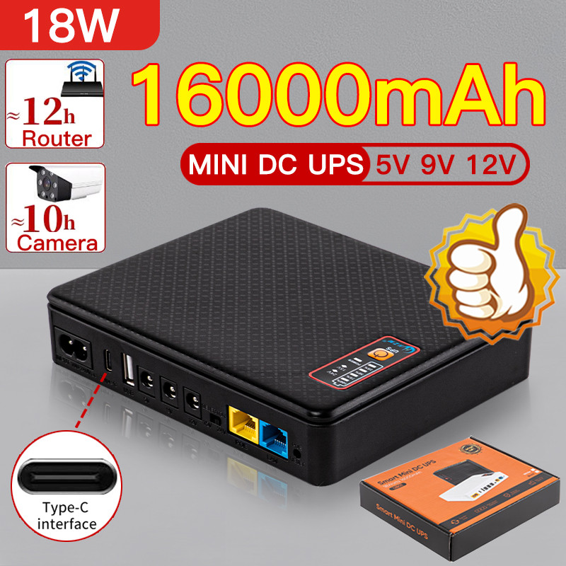 16000mAh Mini UPS uninterruptible power supply router with multiple ...