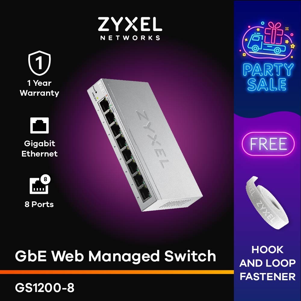 ZYXEL GS1200-8 | 8 Port Gigabit Web Managed Switch【FREE! Zyxel Loop ...