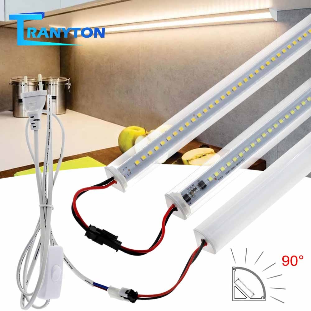 V-Type Wall Corner Tube 72 LEDs EU AC220V 50CM LED Bar Light Stick-on ...