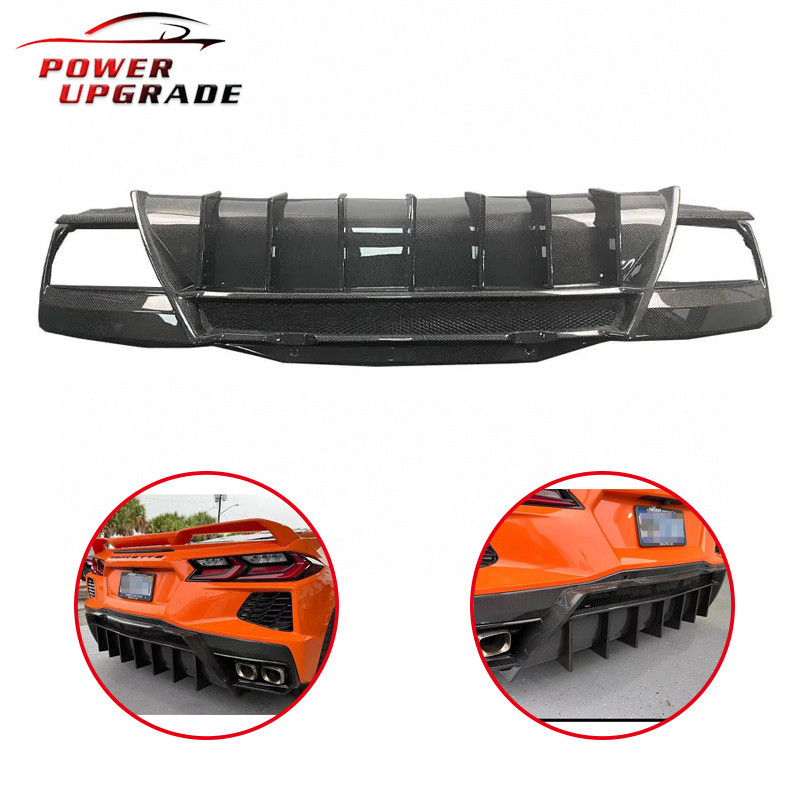 ☢For Chevrolet Corvette C8 Z51 Carbon Fiber C8 Rear Diffuser Rear ...