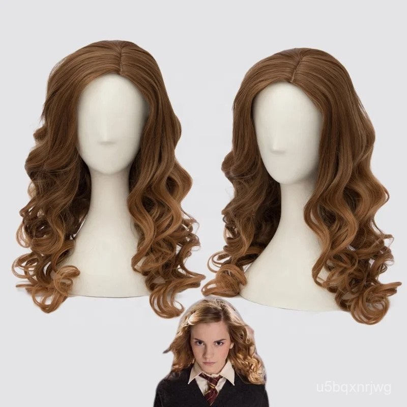 African American Women 60cm Long Wave Brown Hair Harry P Wig Hermione ...