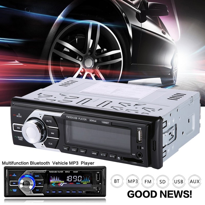 1 Din Bluetooth Car In-Dash MP3 Stereo Player USB SD AUX-IN FM Radio ...