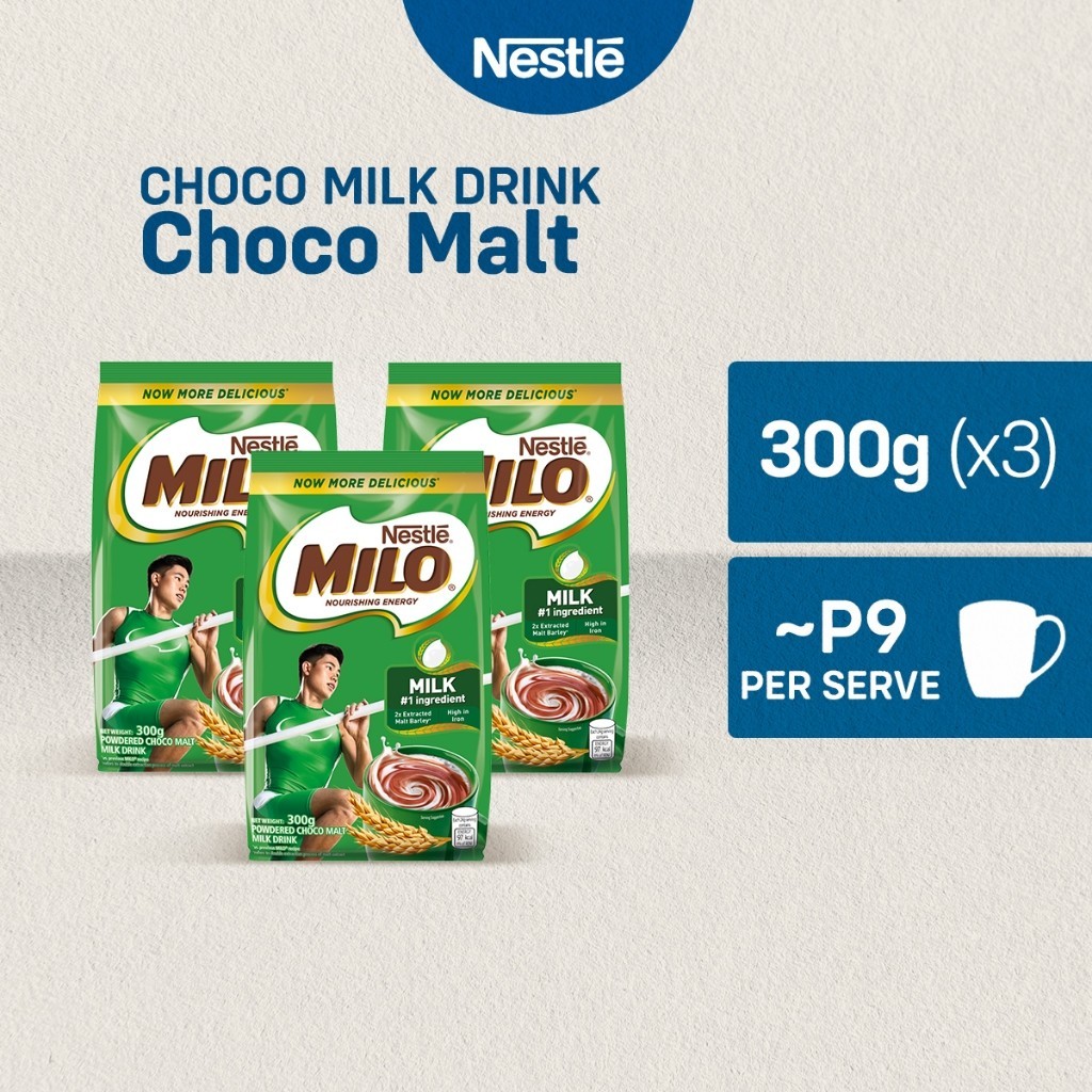 Milo Powdered Choco Malt Milk Drink 300g - Pack of 3 | Shopee Philippines
