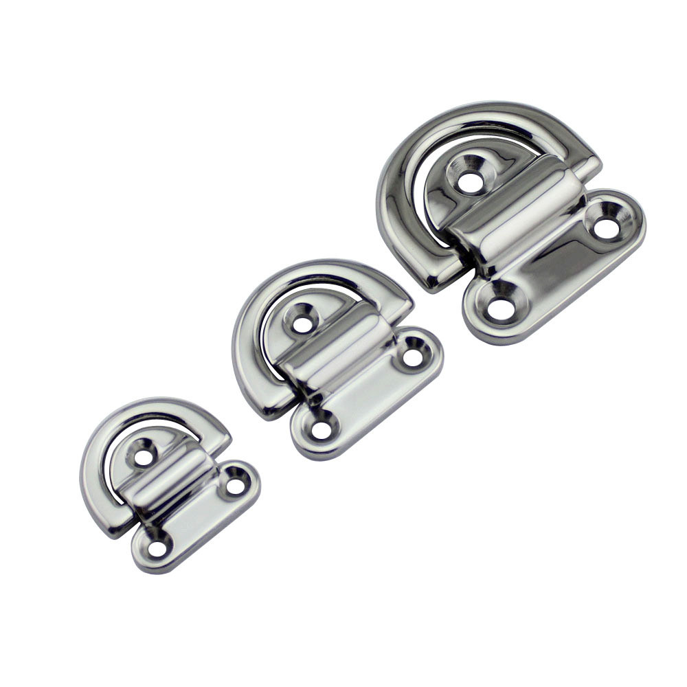 4PCS 316 Stainless Steel D ring Deck Folding Pad Eye Lashing Tie Down ...