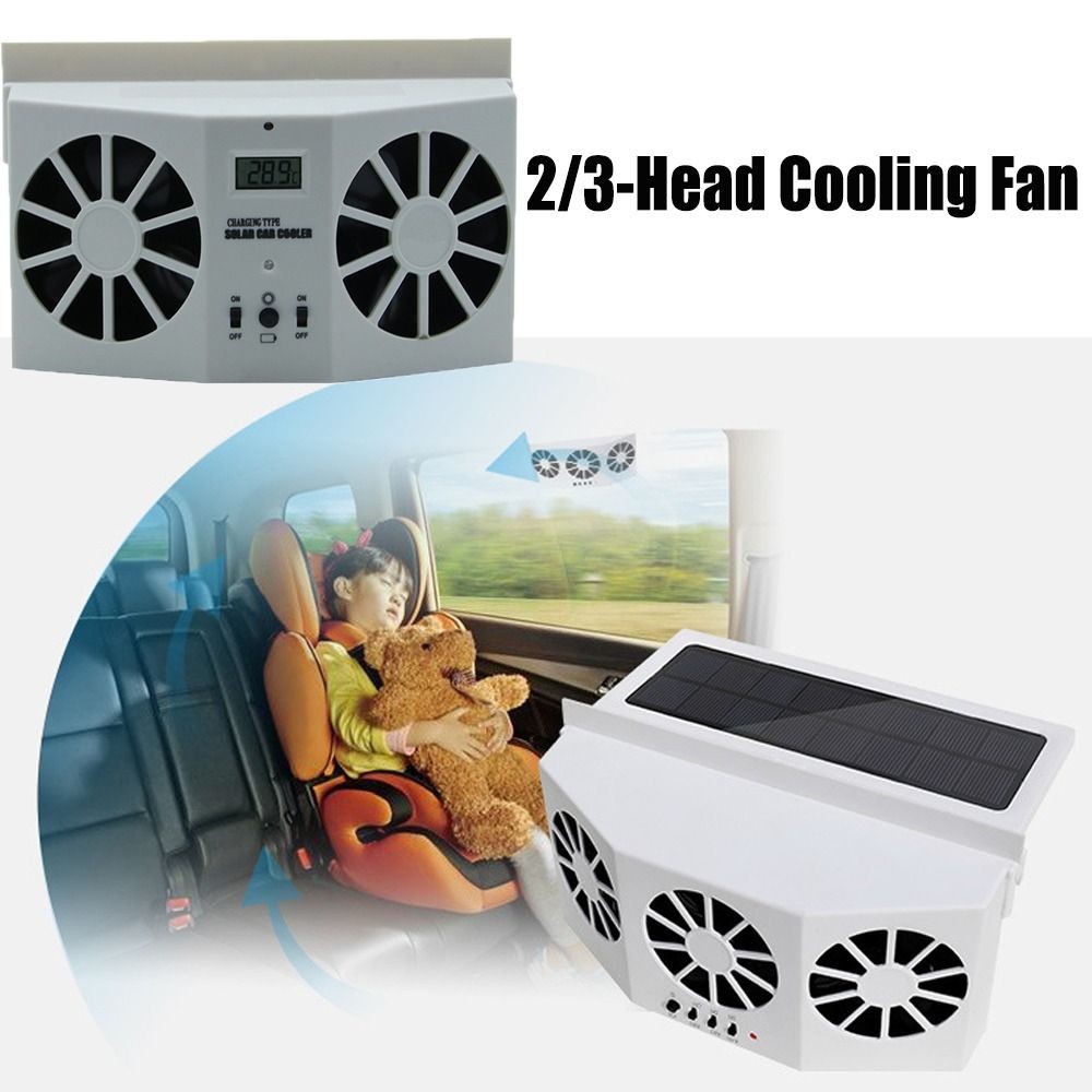 웃Wind 3-Head Cooling Fan Auto Radiator Window Vent Car Ventilation Fan ...