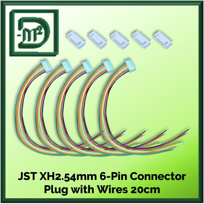 JST XH2.54mm 6-Pin Connector Plug with Wires 20cm (5 sets) | Shopee Philippines