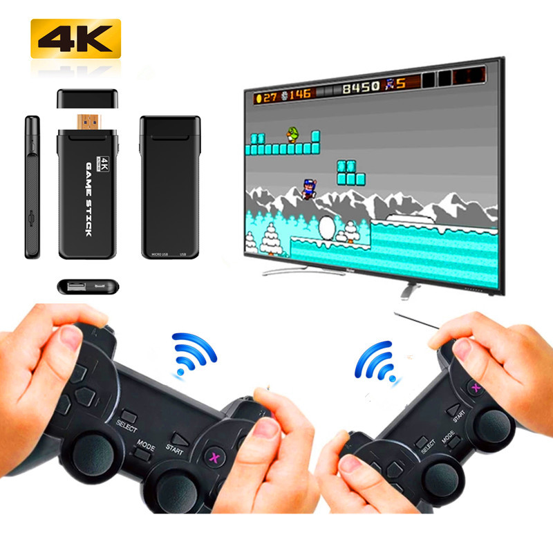★U8 USB Stick Video Game Console 4K HD Output CPS PS1 Emulators Double ...