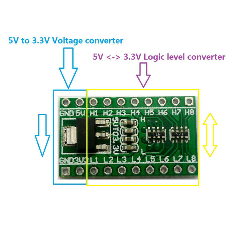 5 Pcs 8CH IIC I2C Logic Level Converter Bi-Directional Module DC-DC 5V ...