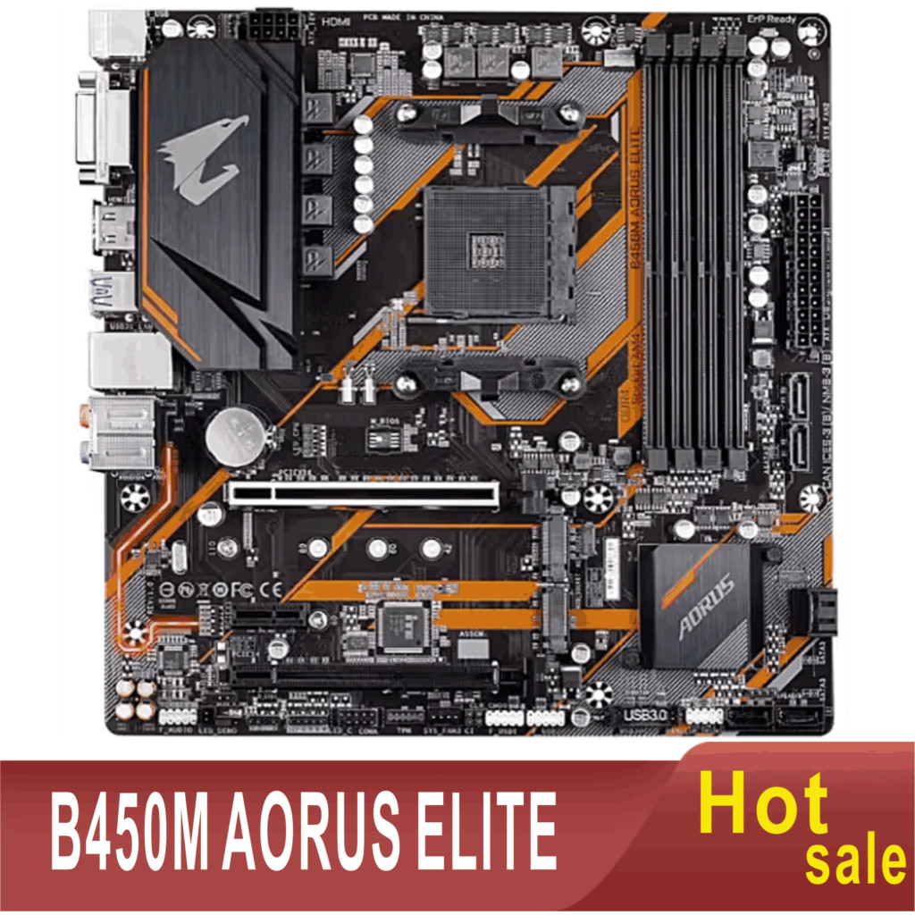 B450M AORUS ELITE Motherboard Socket AM4 DDR4 Micro ATX Mainboard 100% ...