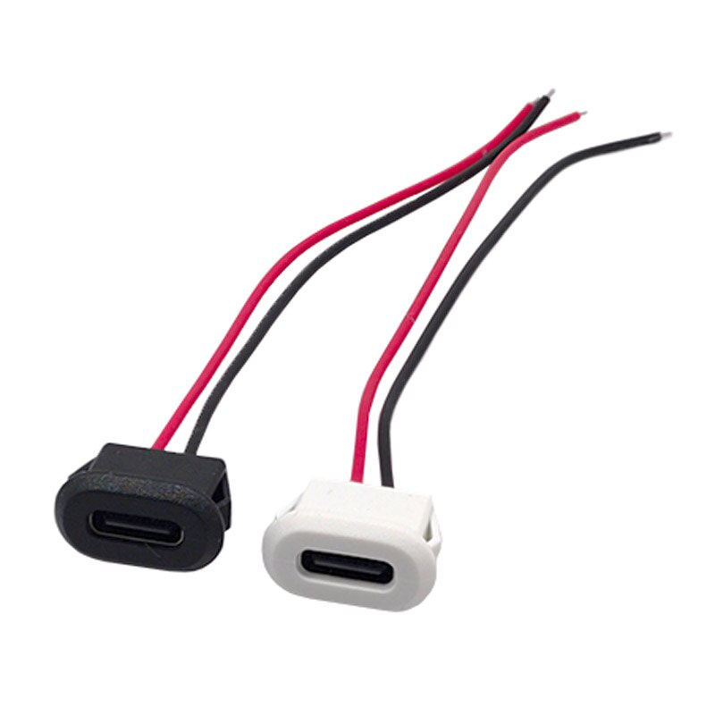 10Pcs USB-C Waterproof USB Connector 2 Pin Type-C Direct compression ...