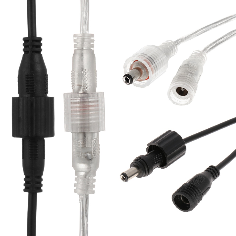 1 Pair DC 5.5 x 2.1mm IP68 Waterproof Male and Female Connector Plug 2 ...