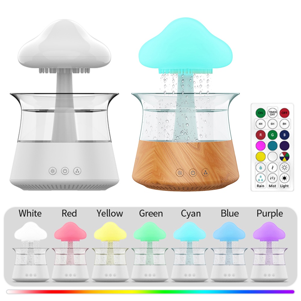 ☞Air Humidifier Mushroom Colorful Night Light Rain Cloud Humidifier ...