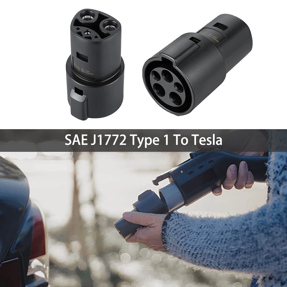 SAE J1772 Type 1 to Tesla EV Charger Adapter Electric Car Charging ...