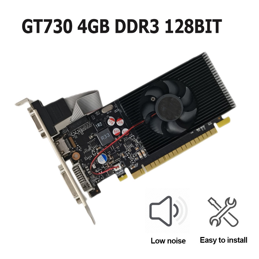 ☸ GT730 128BIT Game Video Card PCI-express2.0 16X 4GB DDR3 Desktop ...