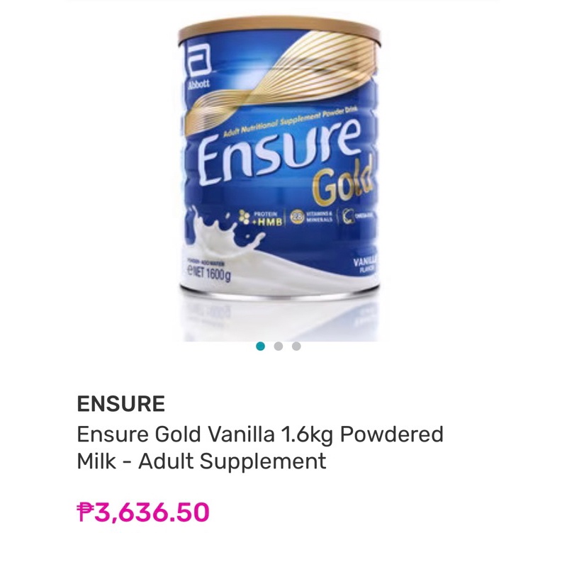 ENSURE Ensure Gold Vanilla 1.6kg Powdered Milk - Adult Supplement ...