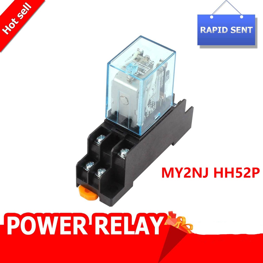Electromagnetic Coil General DPDT Power Relay MY2NJ DPDT 8Pins HH52P Relays DC12V 24V AC220V ...