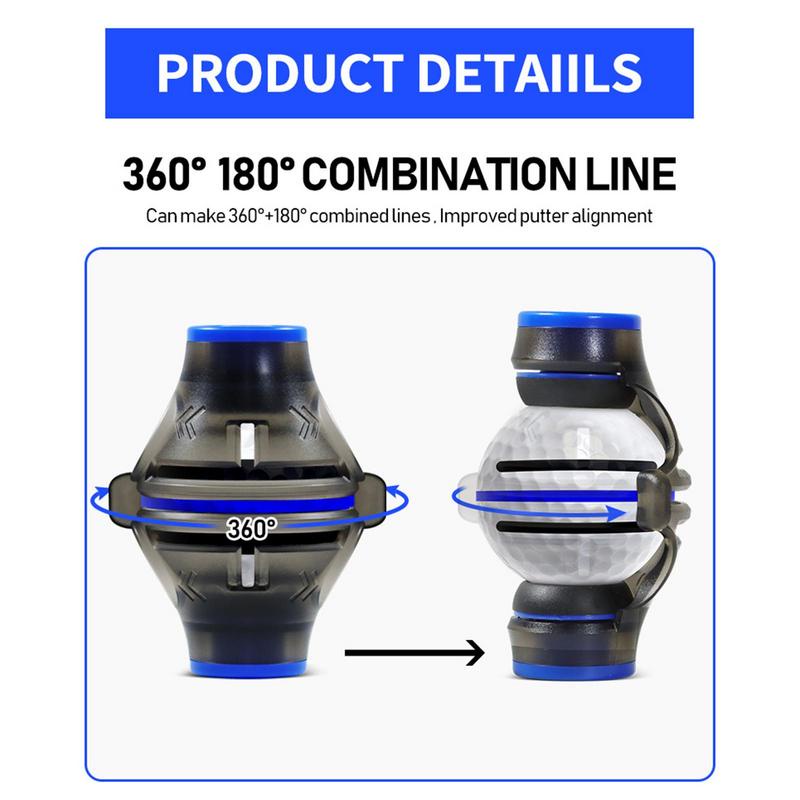 3-Line Golf Ball Line Marker 360 Rotation Drawing Tool Marks Pens Set ...