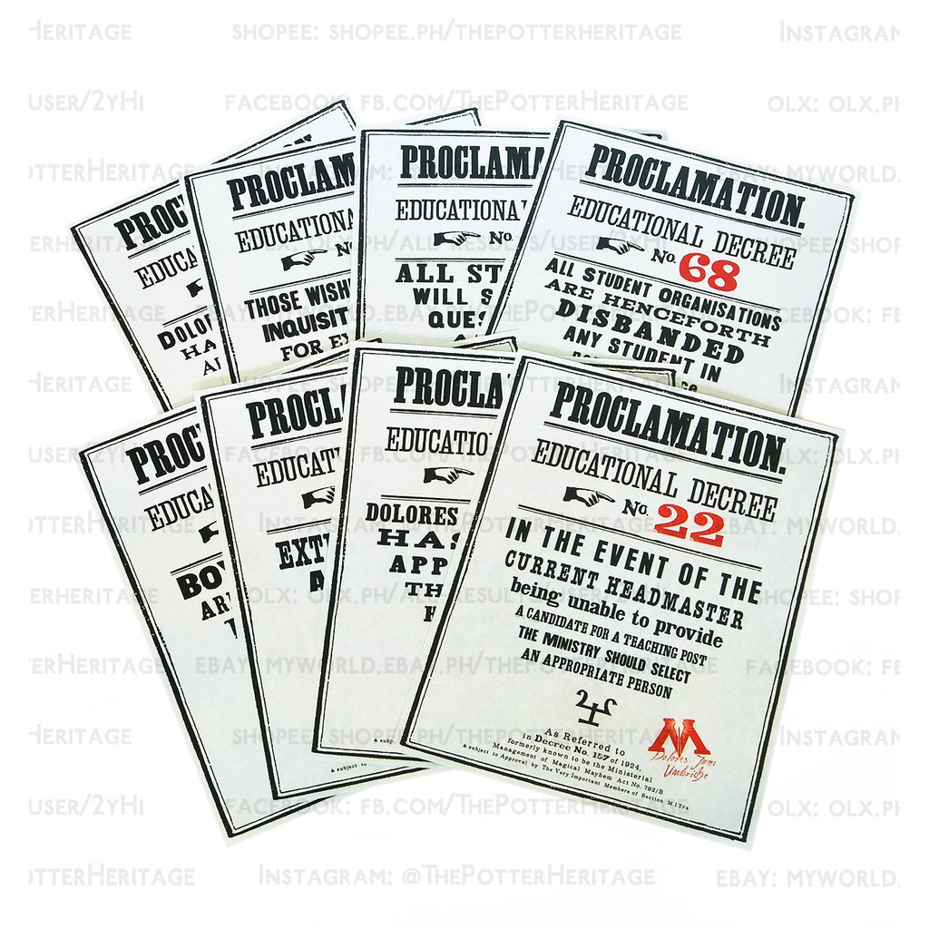 Educational Decree Proclamation ( Harry Potter Umbridge Hogwarts ... Educational Decree Proclamation ( Harry Potter Umbridge Hogwarts ...