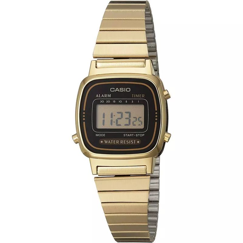 casio small LA-670WA-1 women's fashion watches number digital all gold ...