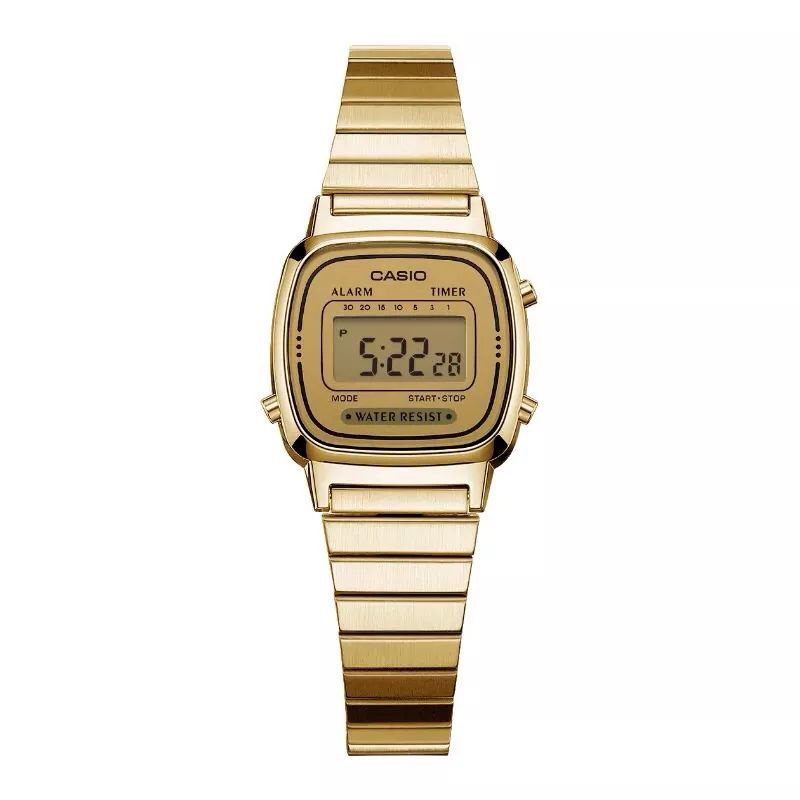 casio small LA-670WA-1 women's fashion watches number digital all gold ...