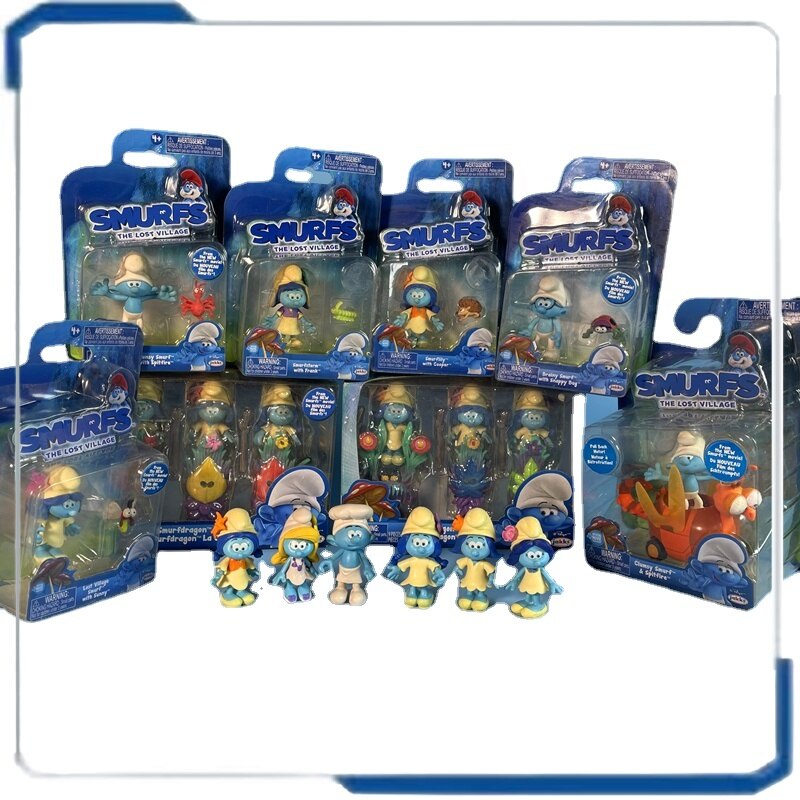 The Smurfs Action Figures Model Collection Hobby Gifts Toys Genuine ...