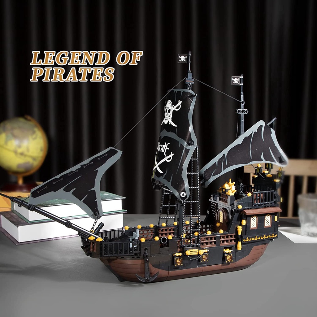 ♟Building Block Model Pirate Stronghold Black Pearl Boat Royal Navy ...