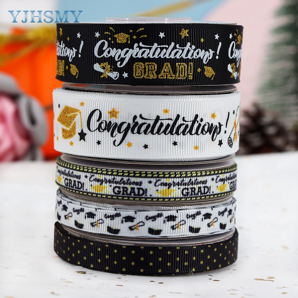 Graduation Ribbon,Congrats Grad Gold Grosgrain Ribbon Use for Gift ...