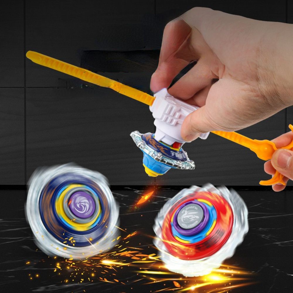 Rotary Spinning Top Gyroscope Battle Gyro With Launchers Pull-out Transmitter Gyro for Kid Toy ...
