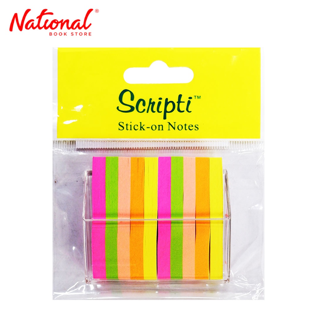 Scripti Sticky Note 50x10 mm 50 Sheets 5 Colors Pad with Dispenser ...