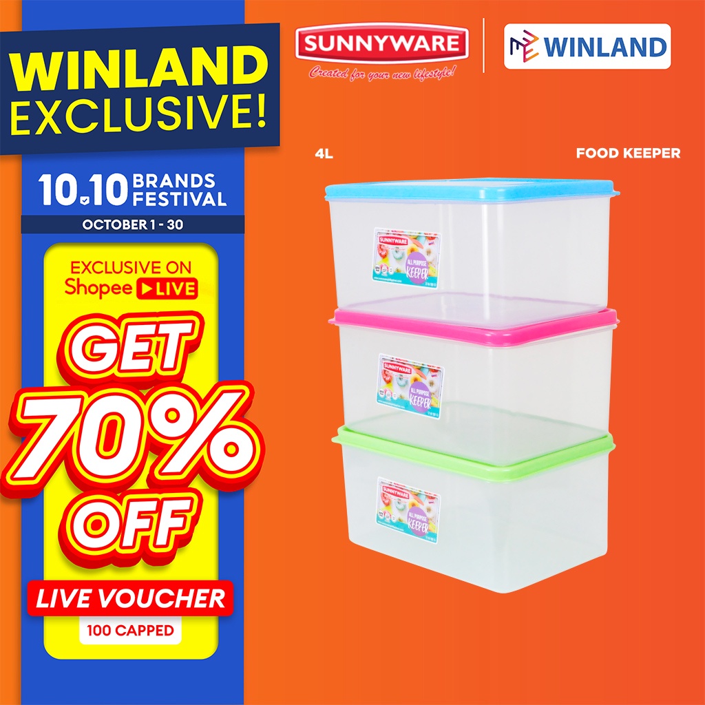 SUNNYWARE by Winland 4000mL | 4Liters All Purpose Food Keeper ...