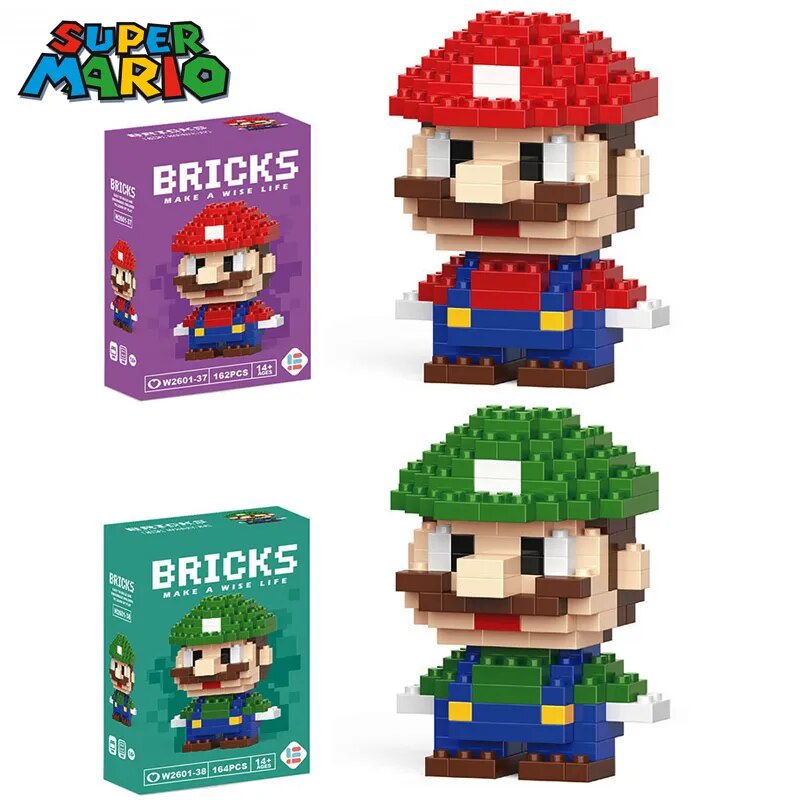 Super Mario Bros Building Blocks Anime Figures Model Bricks Kids DIY ...