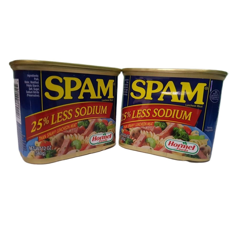 SPAM Luncheon Meat with 25% Less Sodium - Hormel Foods (2 pieces x 340 ...