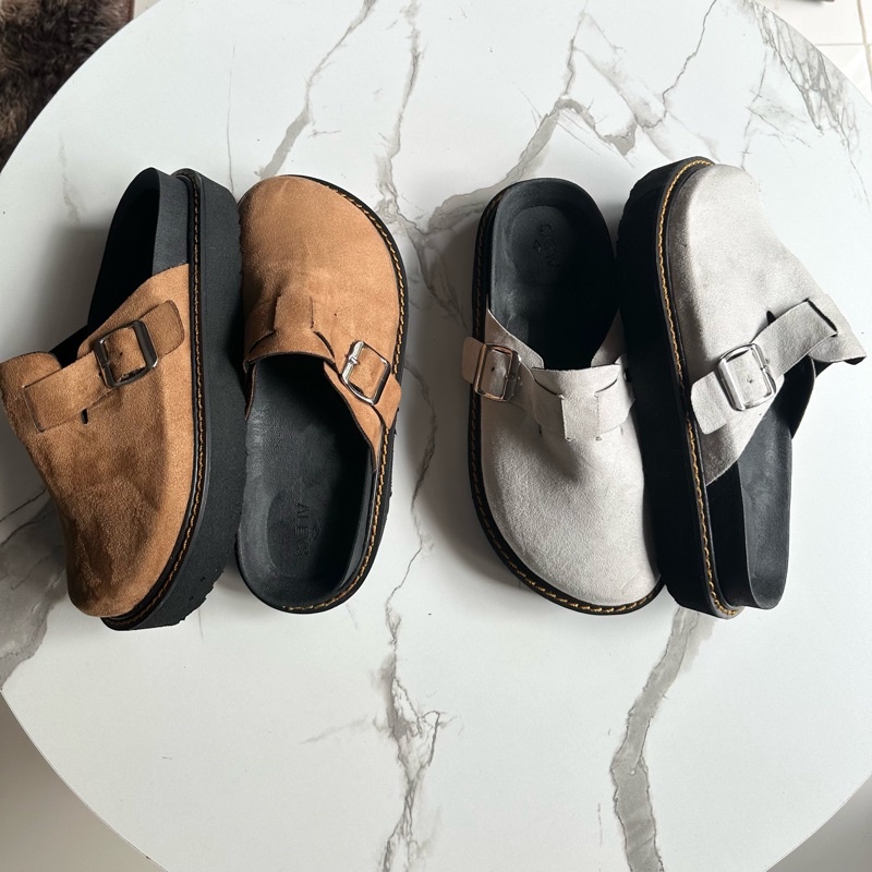 Sai Platform Clogs in Suede 1.5 Inches Sole | Limited Release | Shopee ...