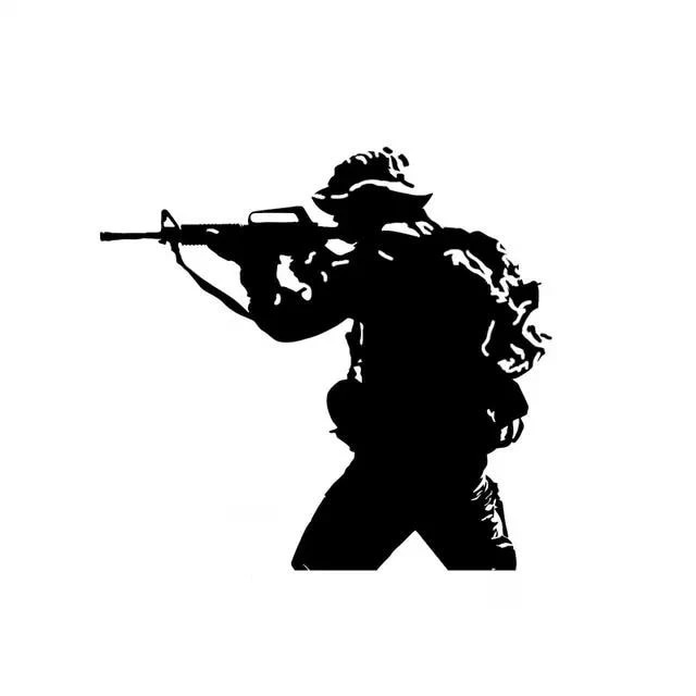 ☞soldier Weapon Gun Decoration Vinyl Decal Car Sticker Black/Silver ~유 ...