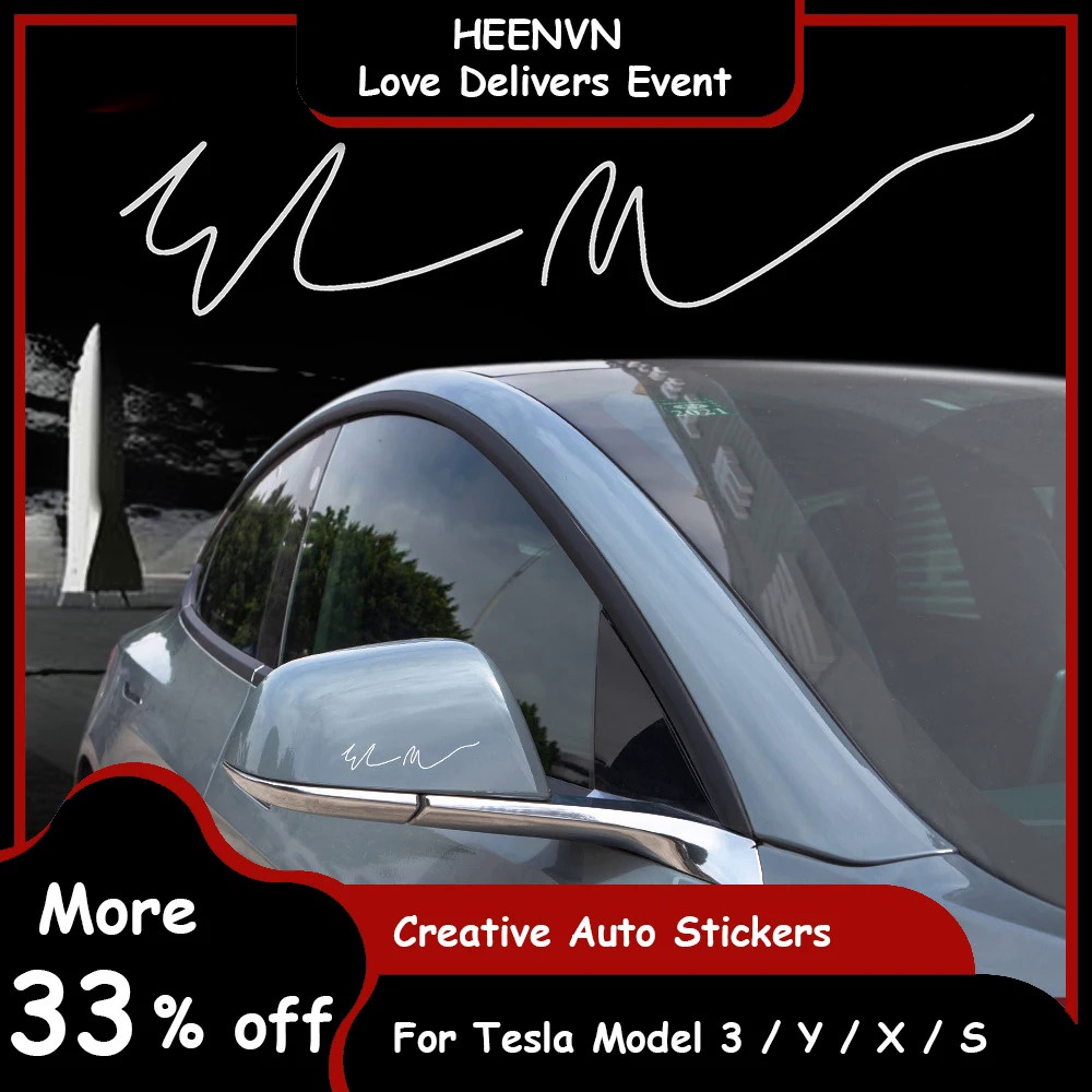 Heenvn 2023 Elon Musk Signature Car Sticker For Tesla Model S 3 X Y ...