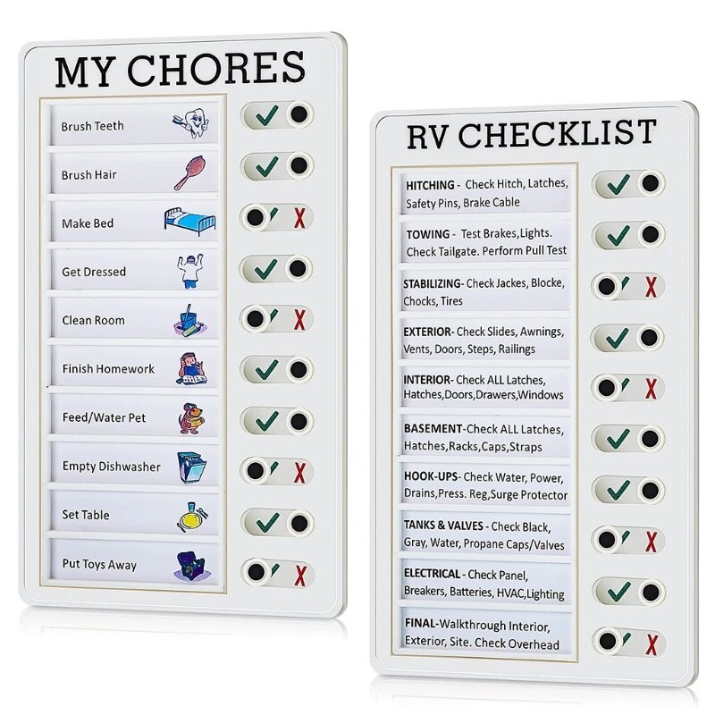 Multi-purpose Wall Hanging Checklist Memo Boards Adjustable My Chores Checklist Board for RV ...