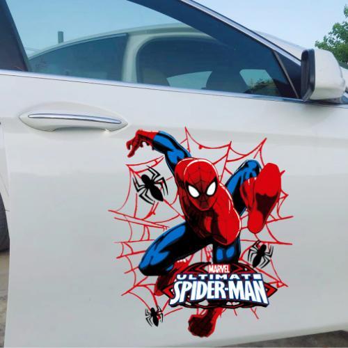 【SARA】Car Anime Spider-Man Mark Stickers Car Body Sticker Car Door Scar ...
