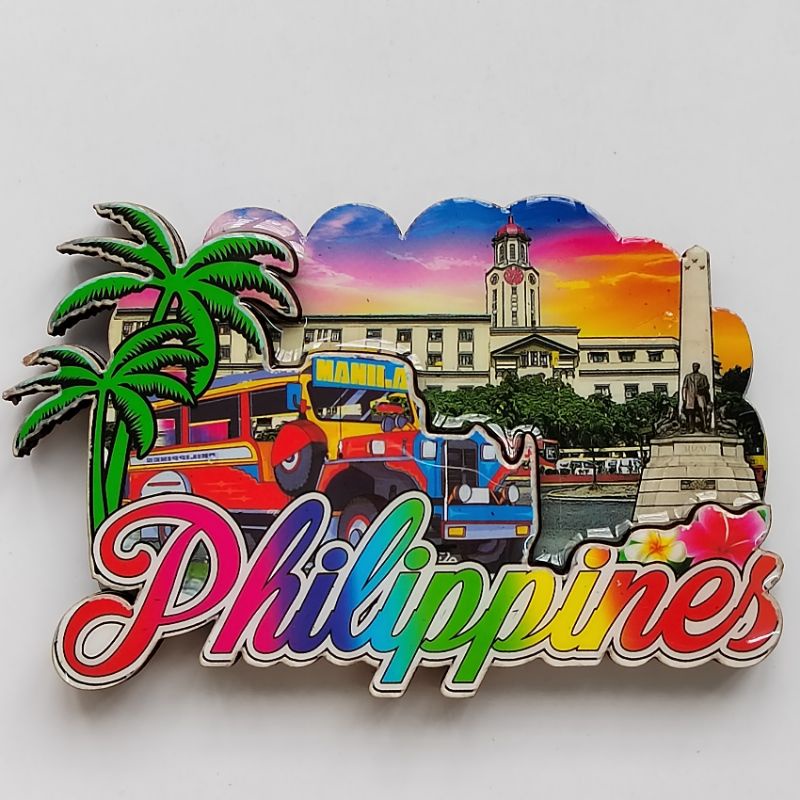 PHILIPPINES Wooden 2D Fridge Magnet Embossed Ref Magnet Souvenirs ...