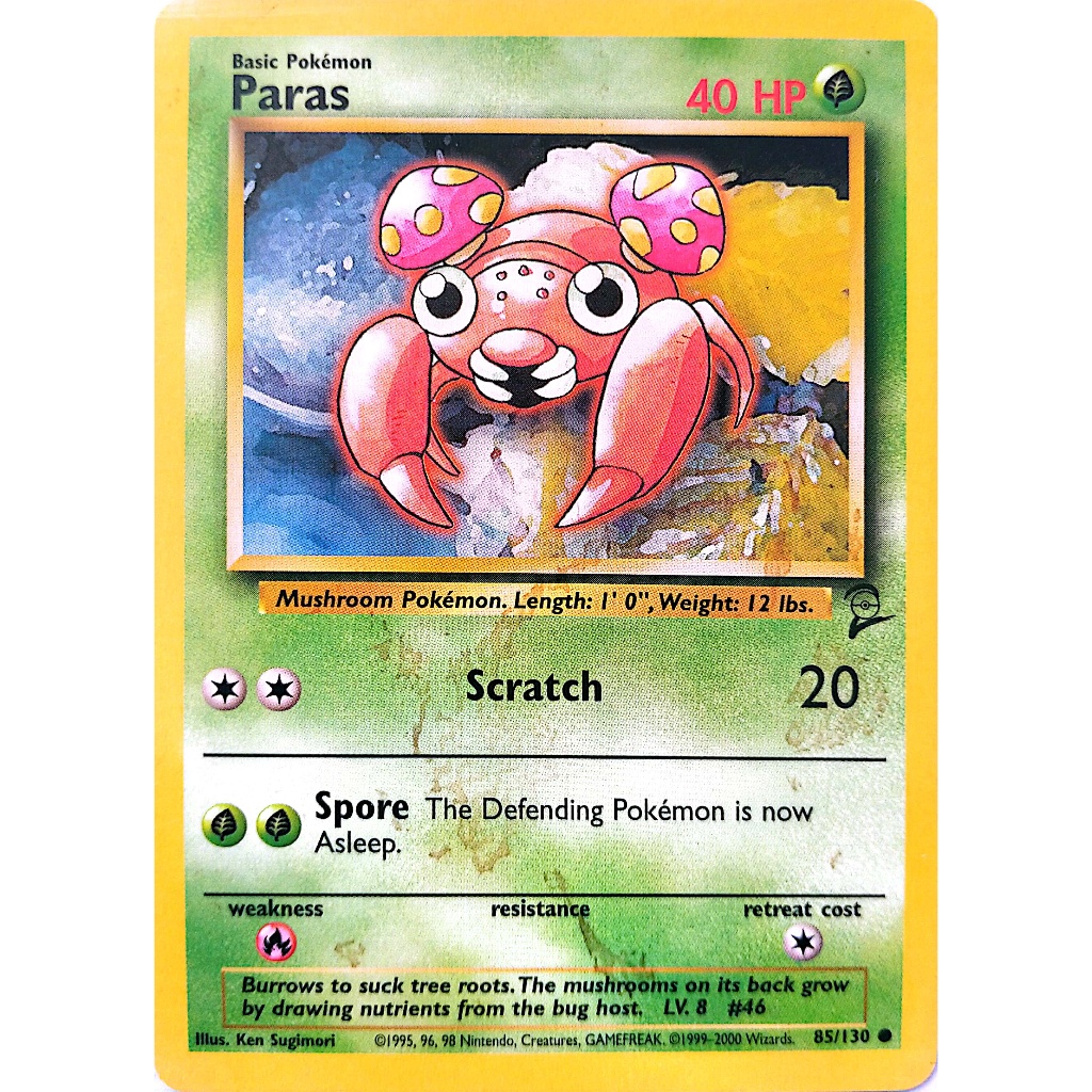 Pokemon TCG Paras 85/130 Base Set 2 Common Non Holo Vintage | Shopee ...