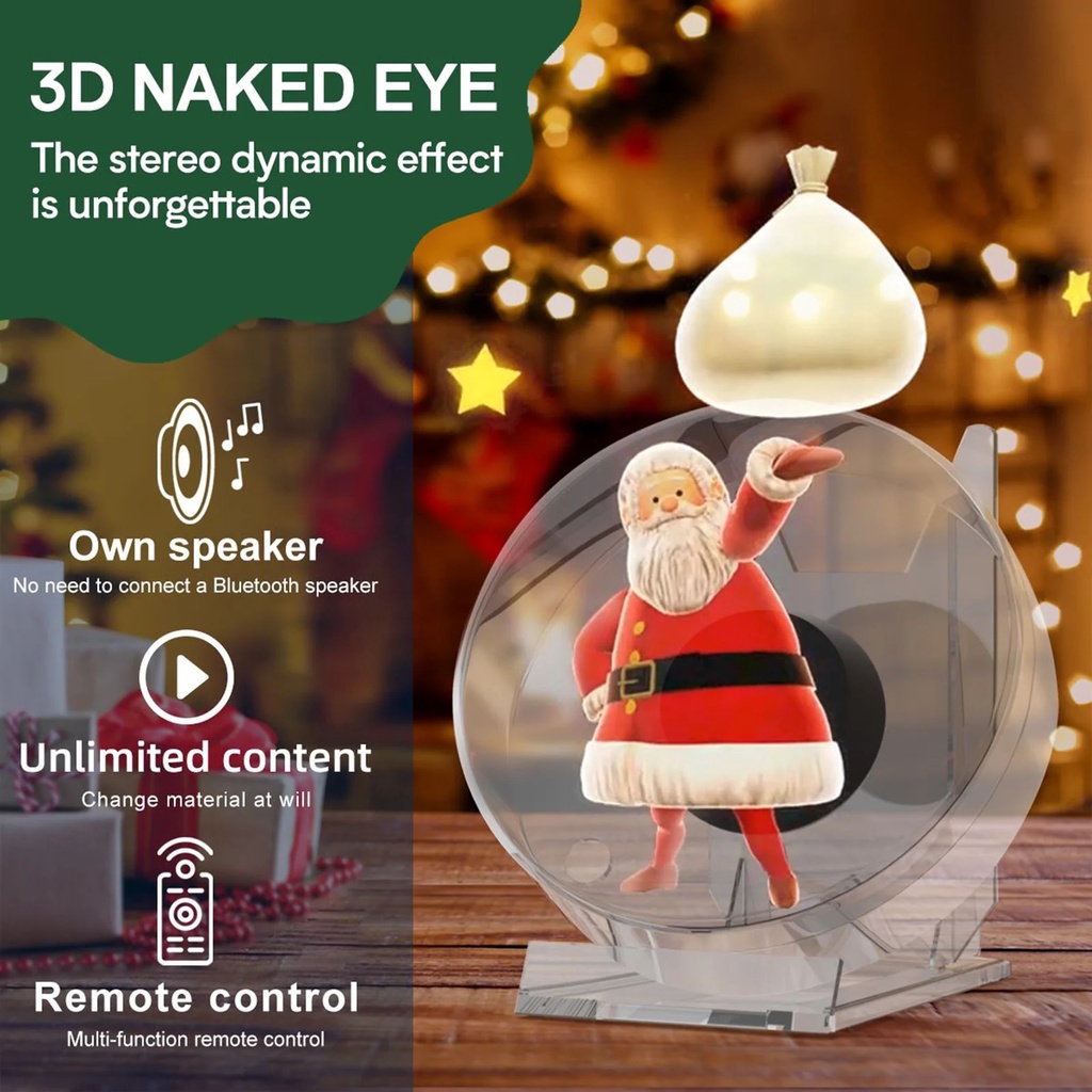 Desk Decor 3D Holographic Projector LED Hologram Fan Advertising Machine Naked Eye 3D Desktop ...