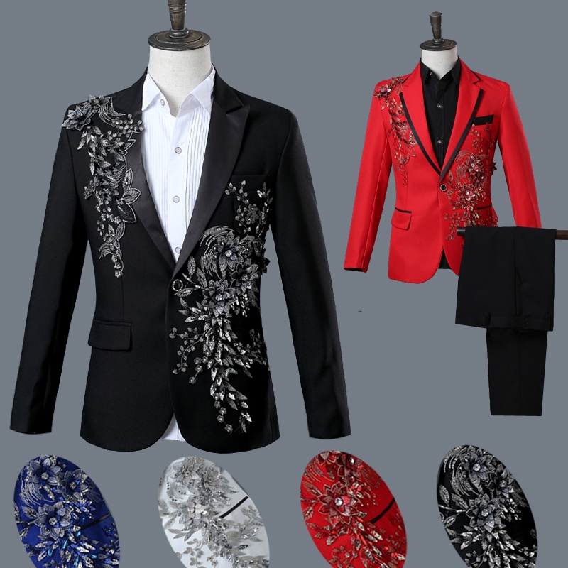 [FCS] Male Singer Nightclub Stage Performance Costume Host Suit Bar ...