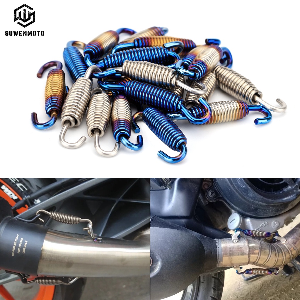 2 pcs Universal Motorcycle Exhaust Muffler Springs Fully Rotatable ...