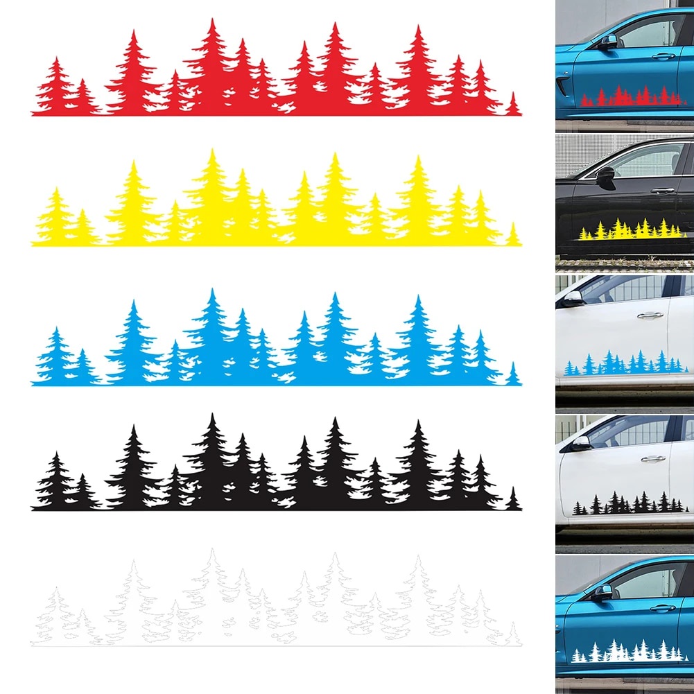 ☹Trees Forest Vinyl Decal Sticker For SUV RV Van Caravan Offroad Decor ...