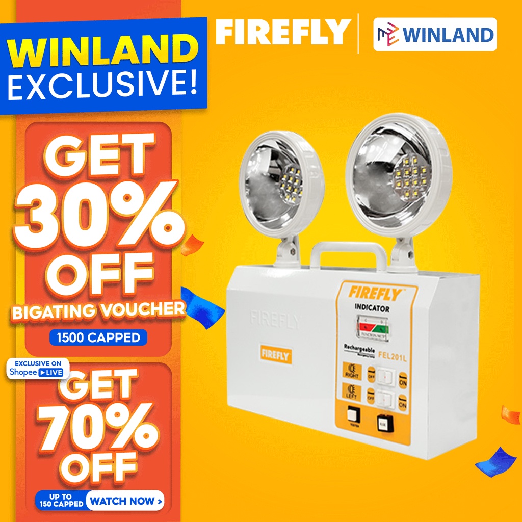 FIREFLY by Winland Quick Response Twinhead Rechargeable Emergency Lamp ...