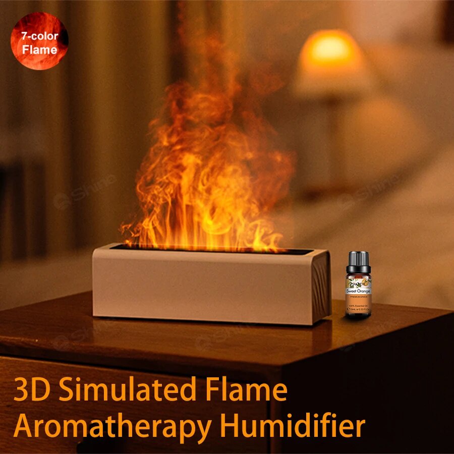 Simulated Flame Humidifier Aroma Diffuser Essential Oil Diffuser H2O ...