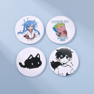Circular Lapel Pins Cute Manga Enamel Badges Anime Metal Brooches For ...