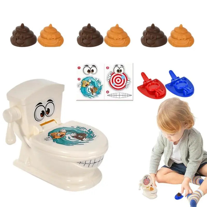 Toilet Toy Flushing Poop Game Simulation Toilet Ejection Toy Poop ...
