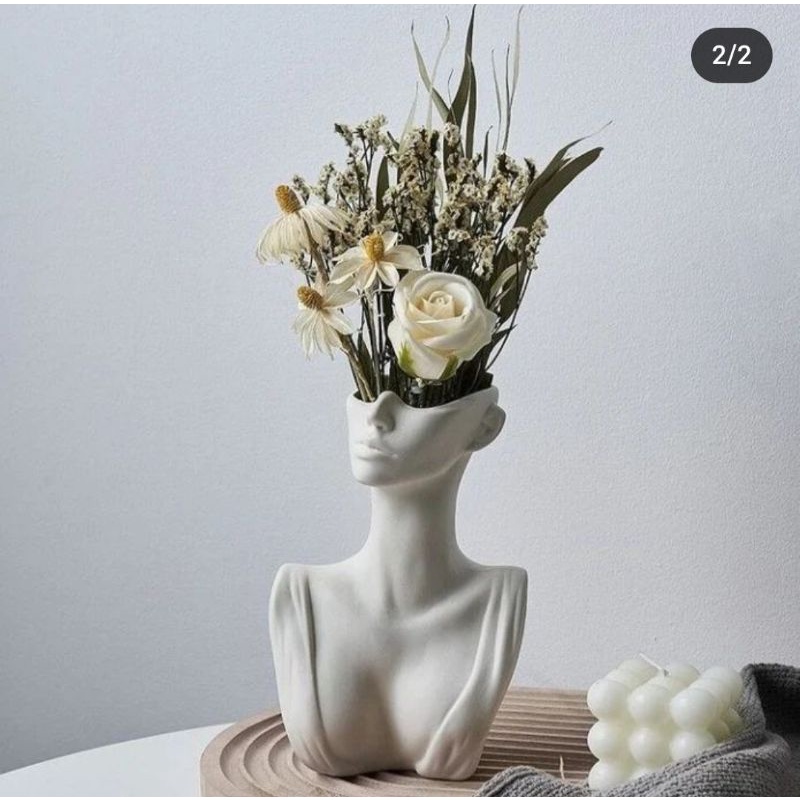 Chic woman vase for home decor, dried flower vase | Shopee Philippines
